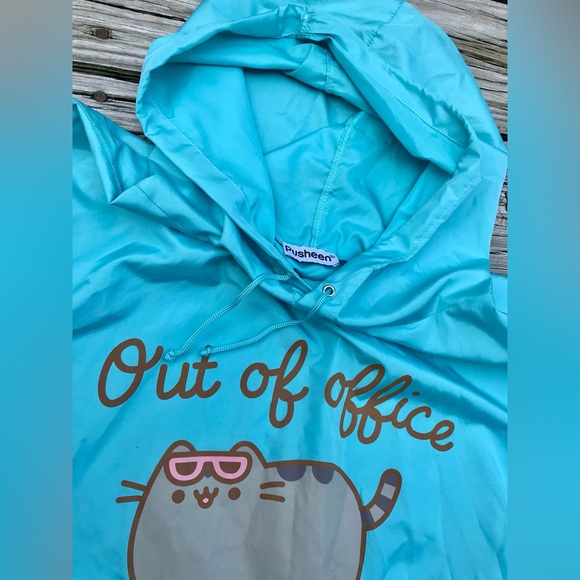 Pusheen | Jackets & Coats | L Pusheen Aqua Lightweight Hooded Rain ...